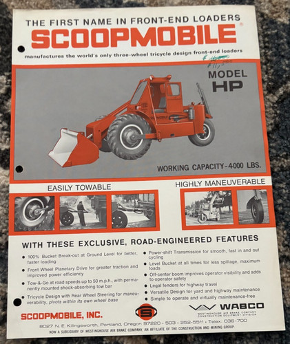Scoopmobile HP Wheel Loader Brochure AMIL25 | eBay