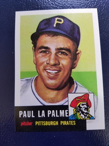 Paul La Palme Pirates 1991 Topps Archives 1953 Topps Reprint BLANK BACK ...