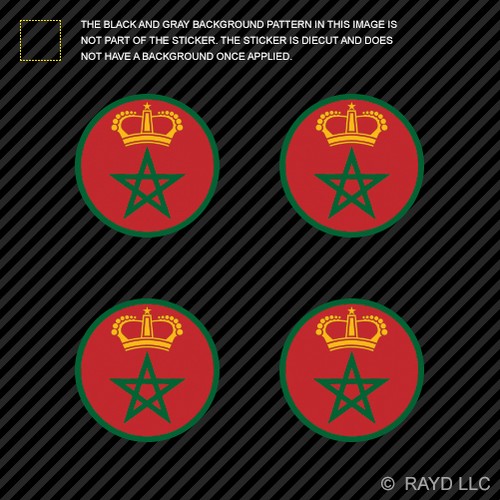 (4x) 1.5" Royal Moroccan Air Force Roundel Sticker Die Cut RMAF Morocco ...