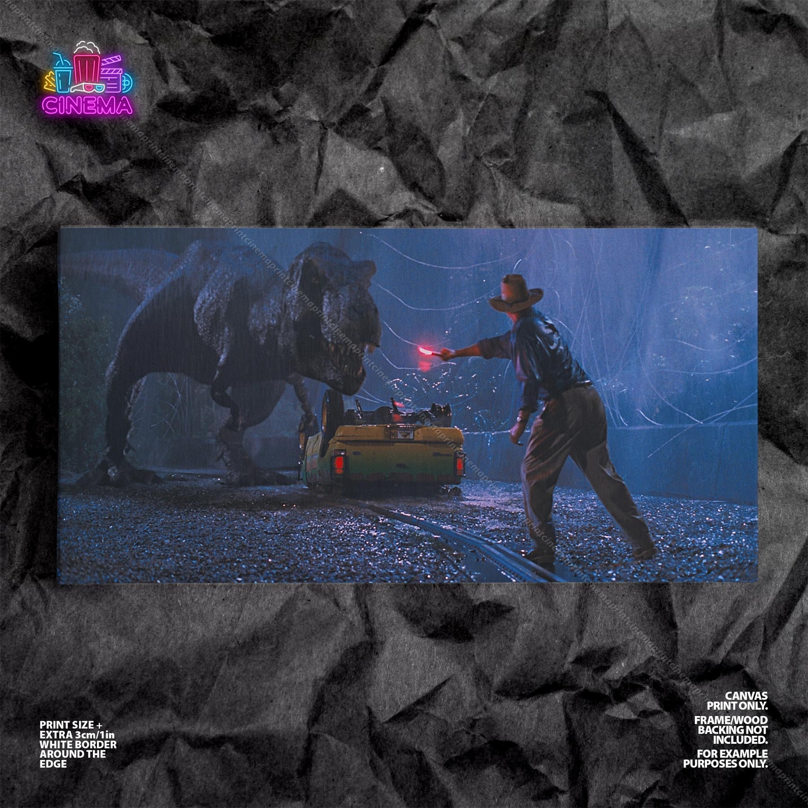 Original Jurassic Park Art Print Poster Blu ray DVD dinosaur T Rex 1988 ...