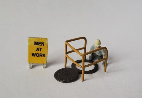 Arttista #768 - Man Working at Manhole - S SCALE Figure - Model Trains ...