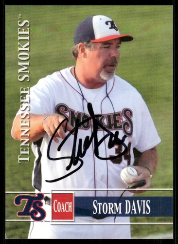 2014 Tennesse Smokies STORM DAVIS Signed Card autograph auto CUBS A'S ...
