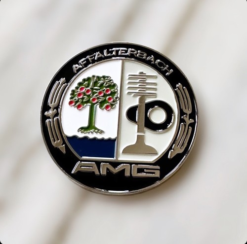 AMG Pre-Merger Hood Emblem W126/C126 | Genuine OEM | Chrome | Beige ...