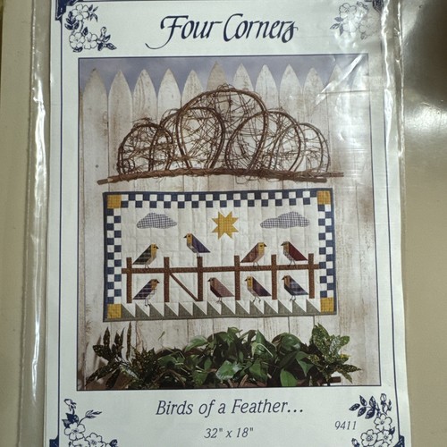 FOUR CORNERS PATTERN Q411 ~ BIRDS OF A FEATHER ~ WALLHANGING ~ 32" x 18 ...