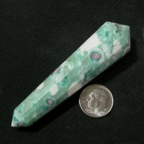 Wand ruby fuchsite double point polished rock/stone 3.25"x19mm 1.33oz ...