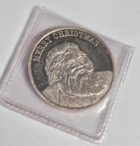 1oz .999 Pure Silver Merry Christmas / Happy New Year Round - Santa ...