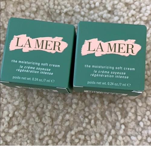 2x LA MER The Moisturizing Soft Cream Travel Sized .24 oz / 7 mL New ...