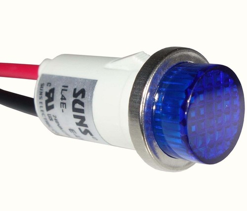 SUNS IL4E-24E-U-U6 LED 1/2" Blue Indicator Light Raised 24V Solico ...