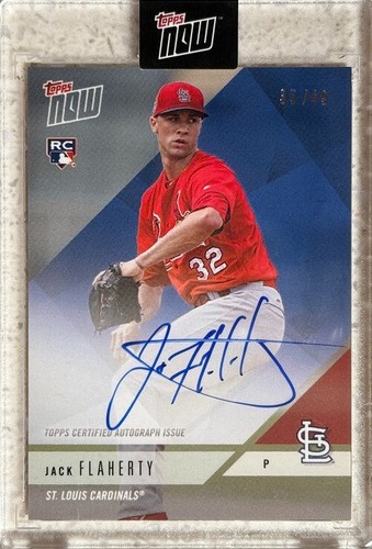 2018 TOPPS NOW ROAD TO OPENING DAY JACK FLAHERTY ROOKIE AUTO ON BLUE ...