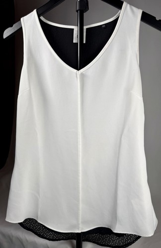 CAbi Style 3076 White & Black Overlay Domino Top Tank Sleeveless Blouse ...