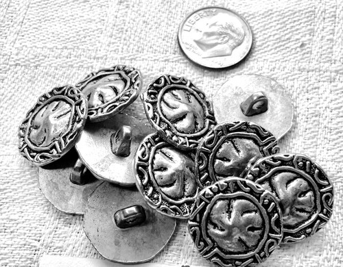 Lot of 11 Vintage Pewter? Buttons~ Shank, 3/4" Diameter | eBay