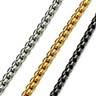 16"-60" 4MM GOLD-SILVER-BLACK PLATED STAINLESS STEEL SMOOTH BOX ROPE ...