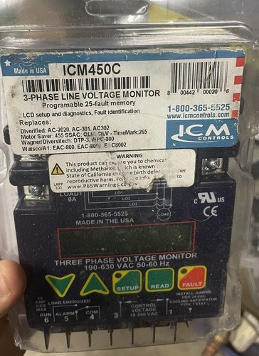 ICM450 3 Phase Line Voltage Monitor - Delay on Break Timer, 0-10 ...