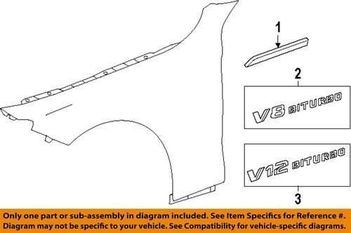 MERCEDES OEM 2018 E63 AMG Front Fender-Emblem Badge Nameplate ...