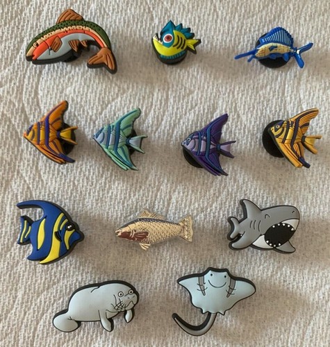 FISH JIBBITZ RAINBOW TROUT JIBBITZ SWORDFISH BLUE TANG JIBBITZ PIRANHA ...