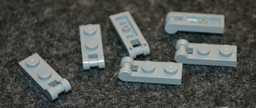 (6) 2x1 Light Gray Plate w/ Handle / Connector on End ~ New Lego Parts ...