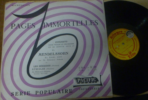 KARL LIST / MENDELSSOHN violin concerto - overtures / PACIFIC L.D.A L ...