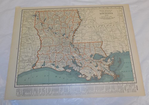c1900 Antique COLOR Rand-McNally Map of LOUISIANA | eBay
