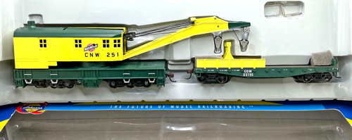 HO ATHEARN 7532 200 TON CRANE & TENDER CHICAGO & NORTH WESTERN CNW 251 ...