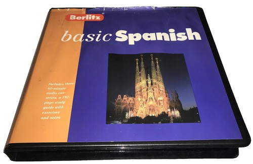 Berlitz Basic Spanish 3 Cassettes And Study Guide 1996 In Original Case ...