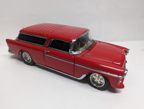 DANBURY MINT TORCH RED 1955 CHEVY Chevrolet NOMAD STREET MACHINE 1/24 ...