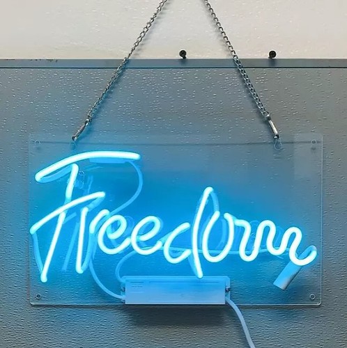 Freedom Acrylic Neon Sign 14" Light Lamp Room Gift Wall Artwork MM | eBay