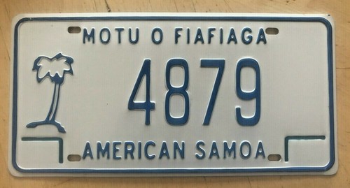 AMERICAN SAMOA MOTU O FIAFIAGA AUTO PASSENGER LICENSE PLATE " 4879 " AS ...