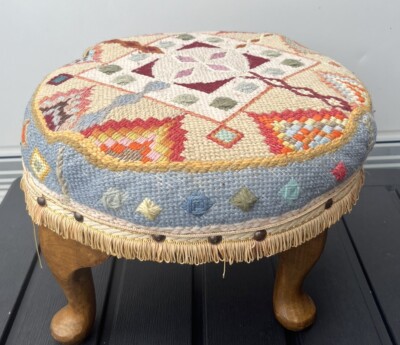 Embroidered Foot Stool for sale | eBay