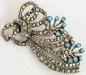 ANTIQUE ART DECO SWEDISH HALLMARK 835 STERLING & MARCASITE BOW PIN ...