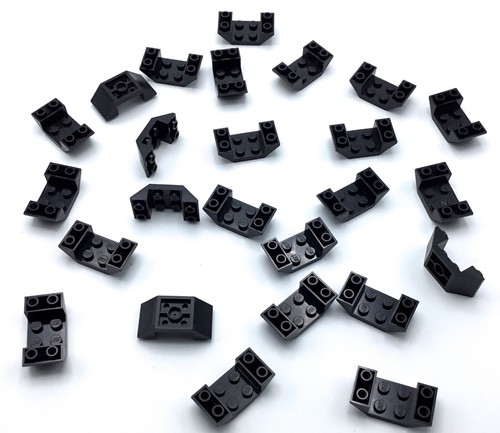 LEGO LOT OF 25 NEW BLACK 2 X 4 STUD INVERTED SLOPES BOAT HULL PARTS | eBay