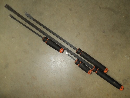 NICE Mac Tools 4 pc. Capped Curved Head Pry Bar Set PBS4CO Orange | eBay