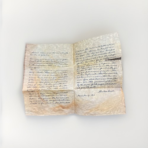 Vintage Abraham Lincoln Gettysburg Address Reprint On Parchment Paper ...