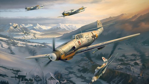 Aircraft world war ii airplane messerschmitt bf Custom Gaming Mat Desk ...