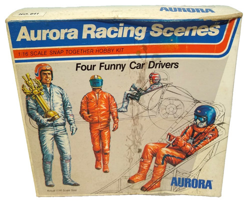 1973 Aurora Racing Scenes Four Funny Car Drivers Model Orange FOR PARTS ...