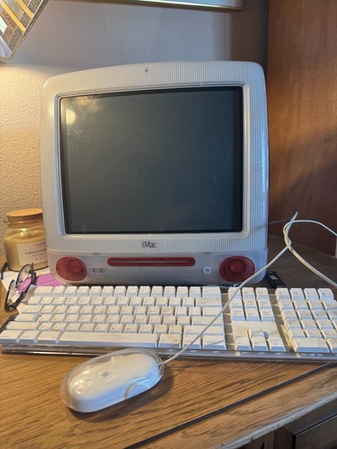 Apple iMac G3 Red M5521 PowerPC G3 400MHz 128MB 12.75GB HD with Mac OS ...