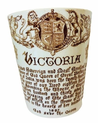 Queen Victoria Diamond Jubilee Ceramic Beaker Cup by Doulton Burslem ...