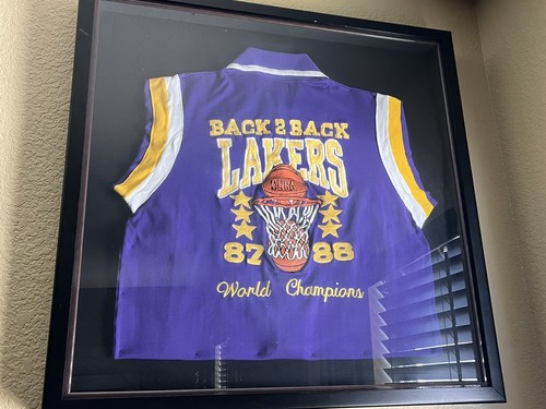 87-88 Lakers Back to Back Championships Sand Knit Warm Up | eBay