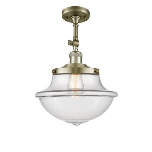 Innovations FR Oxford 1-Lt LED Semi-Flush, 201F AB/Clear G542 - 201F-AB ...