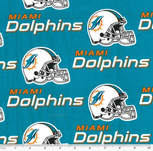 Miami Dolphins Mascot Logo Cotton NFL Fabric 1/4 Yard | eBay