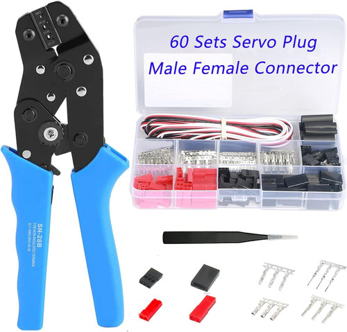 60 Sets JST Servo Connector Kits Plug Male Female Crimp Pin Cable with ...