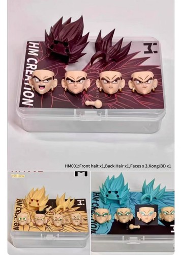 HM custom Vegito 1/12 shf Super Saiyan Vegetto head kit blue yellow ...