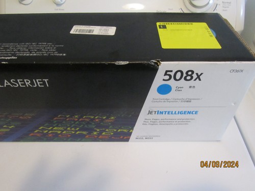 Lot of 1 HP 508x CF361X Toner Cartridge Cyan Open Box, sealed plastic ...