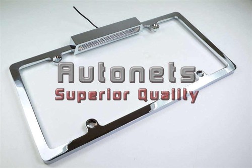 Chrome Aluminum License Plate Frame Light Lamp Hot Street Rat Rod Car ...