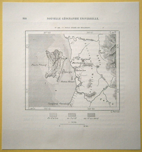 1883 Perron map PENANG ISLAND & PROVINCE OF WELLESLEY (SEBERANG PERAI ...