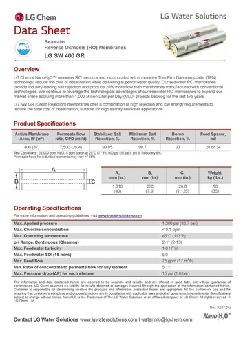 LG SW 400 GR Sea Water Membrane 8" x 40" LG Chem | eBay