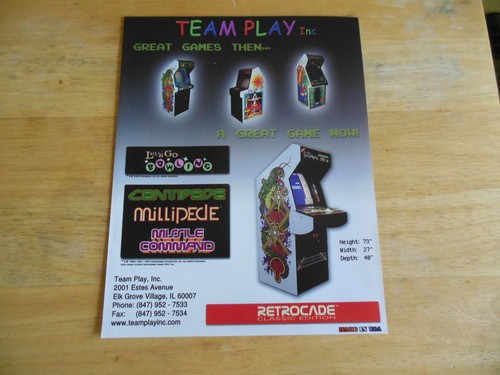 TEAM PLAY RETROCADE CENTIPEDE MILLIPEDE MISSILE COMMAND ARCADE GAME ...