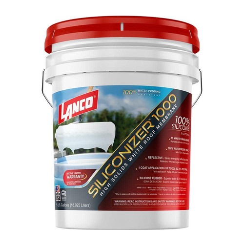 Lanco Silicone Roof Sealer 5 Gal Reflective Coating, Waterproof, Cool ...