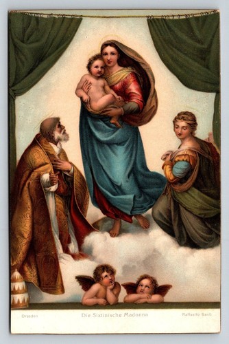 Mary With Baby Jesus Cherubs Angels Raffaello Santi Madonna Postcard | eBay