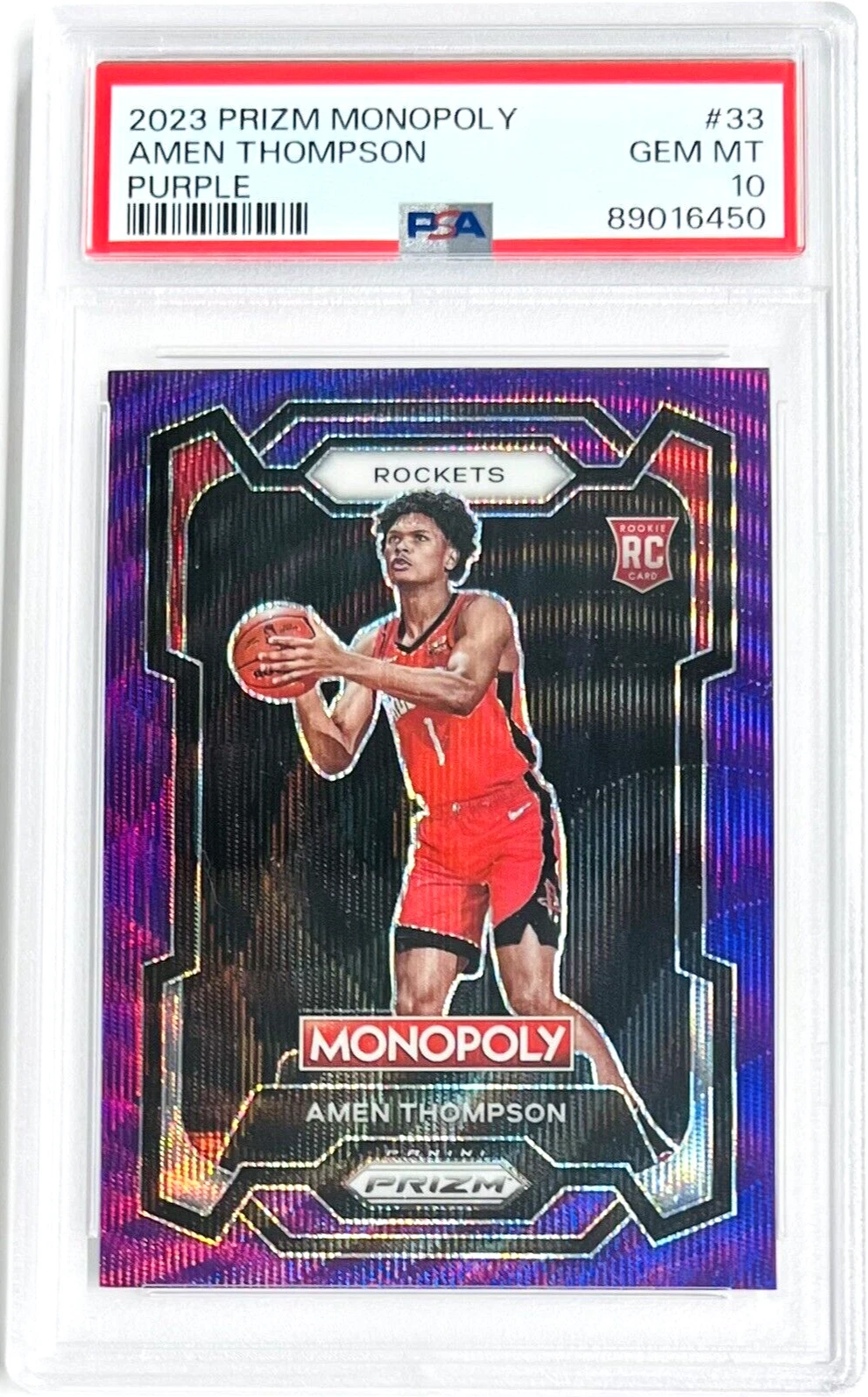 Amen Thompson 2023 Prizm Monopoly #33 Purple Wave PSA 10 Price Guide ...