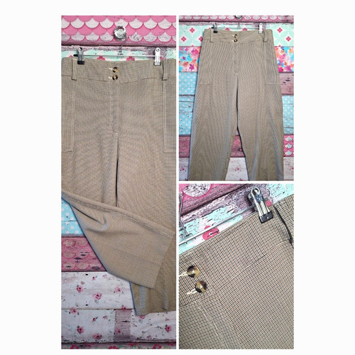 M&S THE EVIE Ladies Check trousers WOMENS 20 s PLUS size XXL Preppy ...